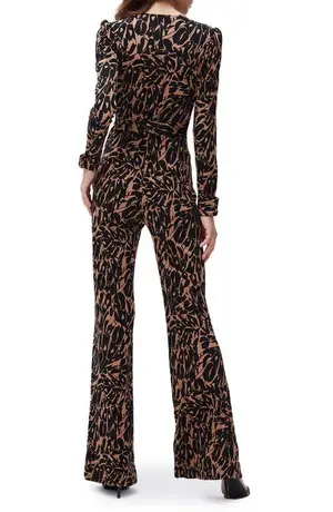 Diane Von Furstenberg Seoul Abstract Print Long Sleeve Jumpsuit