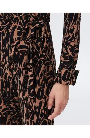 Diane Von Furstenberg Seoul Abstract Print Long Sleeve Jumpsuit
