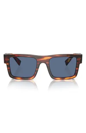 Prada 52mm Rectangular Sunglasses - Dark Blue