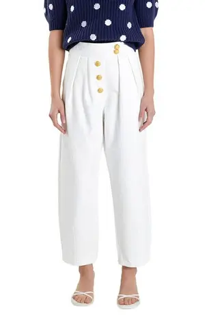 English Factory Premium Pleated Trousers - Ivory