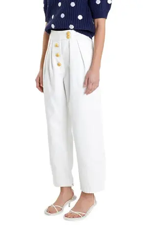 English Factory Premium Pleated Trousers - Ivory