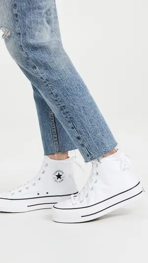 CONVERSE Chuck Taylor All Star Lift High Top Sneakers - White/black/white