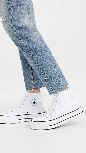 CONVERSE Chuck Taylor All Star Lift High Top Sneakers - White/black/white