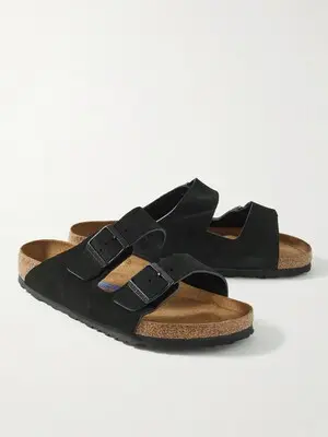 BIRKENSTOCK Arizona Suede Sandals - Black