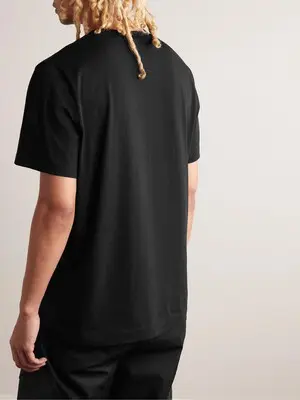 Moncler Mesh-trimmed Logo-print Cotton-jersey T-shirt