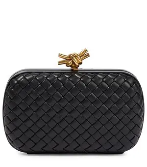 Bottega Veneta Knot Intreccio Leather Clutch
