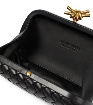 Bottega Veneta Knot Intreccio Leather Clutch