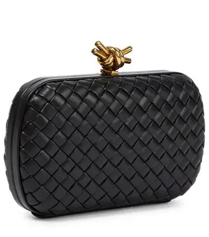 Bottega Veneta Knot Intreccio Leather Clutch