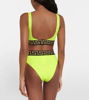 Versace Greca High-waisted Bikini Bottoms