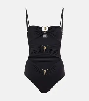 Christopher Esber Pierced Orbit One Piece Swimsuit - Black