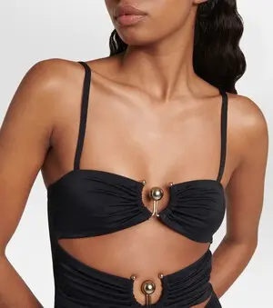 Christopher Esber Pierced Orbit One Piece Swimsuit - Black