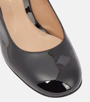 GIANVITO ROSSI Ribbon Patent Leather Mary Jane Pumps - Black