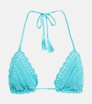 Anna Kosturova Crochet Bikini Top - Blue