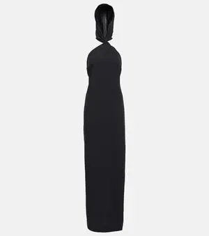 TALLER MARMO Diablo Halterneck Crepe Maxi Dress
