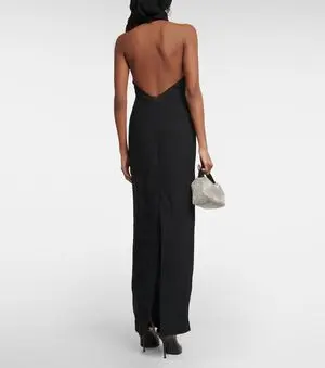 TALLER MARMO Diablo Halterneck Crepe Maxi Dress