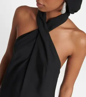 TALLER MARMO Diablo Halterneck Crepe Maxi Dress