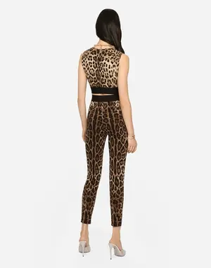 Dolce & Gabbana Leopard-print Charmeuse Leggings - Animal Print