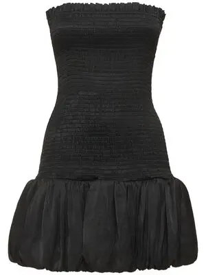 THE GARMENT Florence Smocked Strapless Mini Dress - Black