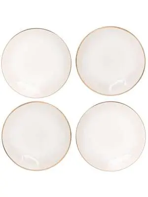 MAISON MARGAUX Contrasting-edge Dessert Plate Set - Neutrals