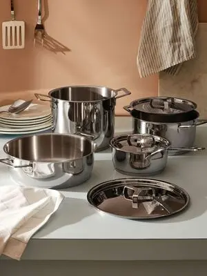 ALESSI Pots & Pans Seven-piece Cookware Set
