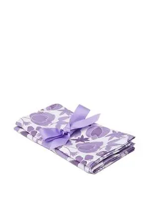 La DoubleJ Wildbird Viola Set Of Two Napkins - Purple