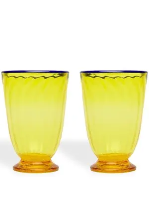 La DoubleJ Rainbow Set Of 2 Glasses - Yellow