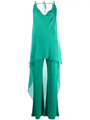 Alberta Ferretti Sleeveless High-low Jumpsuit - Green