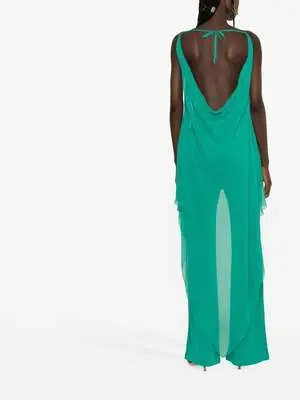 Alberta Ferretti Sleeveless High-low Jumpsuit