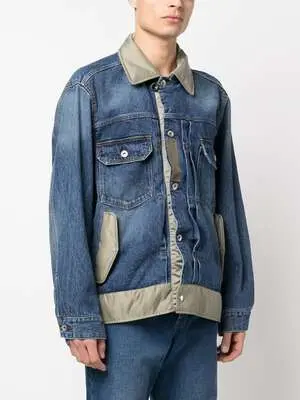 Sacai Contrasting-collar Denim Jacket