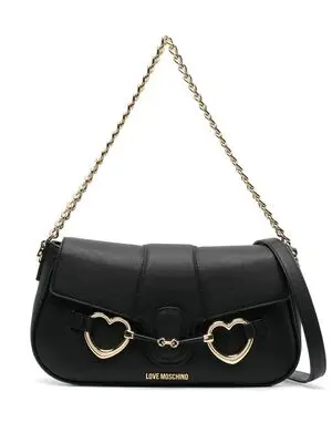 Moschino Logo-plaque Shoulder Bag - Black