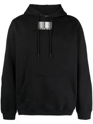 VTMNTS Logo-patch Long-sleeve Hoodie - Black