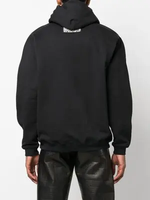 VTMNTS Logo-patch Long-sleeve Hoodie - Black