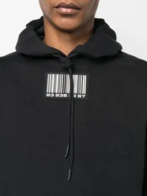 VTMNTS Logo-patch Long-sleeve Hoodie - Black