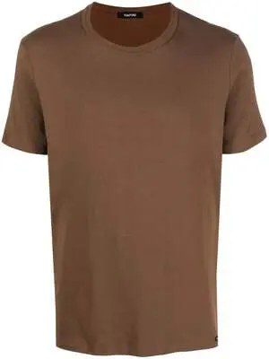 TOM FORD Solid-color Crew-neck T-shirt - Brown