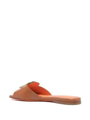 Santoni Buckle-detail Flat Sandals - Brown