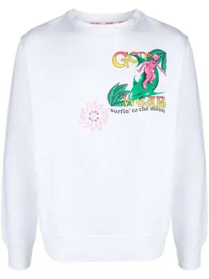 Gcds Graphic-print Crew-neck Sweatshirt - White