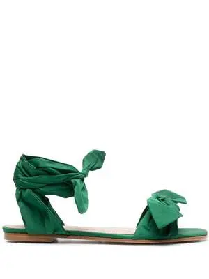 Red Valentino Bow-detail Flat Sandals - Green