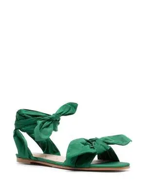 Red Valentino Bow-detail Flat Sandals - Green