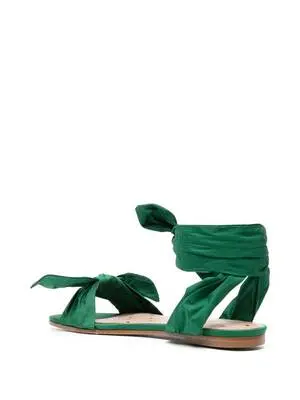 Red Valentino Bow-detail Flat Sandals - Green