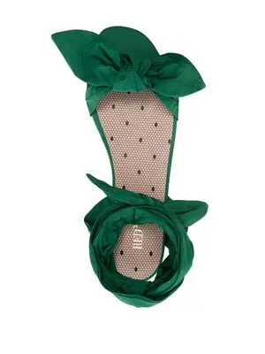 Red Valentino Bow-detail Flat Sandals - Green