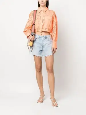 MSGM Broderie-anglaise Cropped Shirt