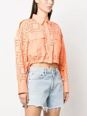 MSGM Broderie-anglaise Cropped Shirt
