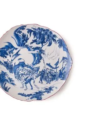 SELETTI Classics On Acid Blu Chinoiserie Dinner Plate - White