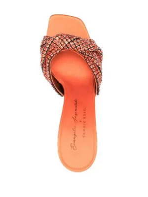 SERGIO ROSSI X Evangelie Smyrniotaki Crystal-embellished Sandals - Orange