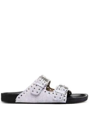 Isabel Marant Étoile Double-buckle Denim Sandals - Purple