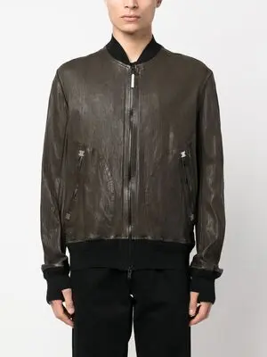 ISAAC SELLAM EXPERIENCE Zip-detail Leather Jacket