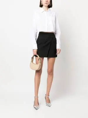 By Far Mini Soho Crocodile-embossed Shoulder Bag - Neutrals
