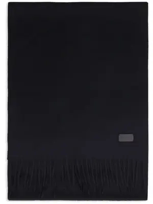 Saint Laurent Logo-patch Cashmere Scarf - Black