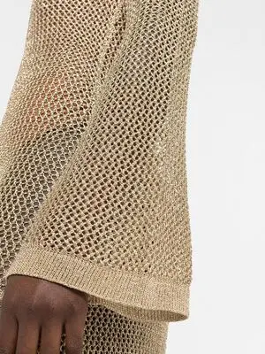 Dodo Bar Or Etta Metallic Mesh Maxi Dress
