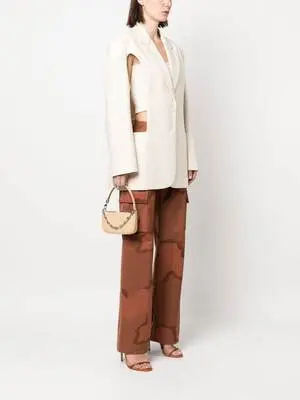 By Far Mini Rachel Embossed Shoulder Bag - Neutrals